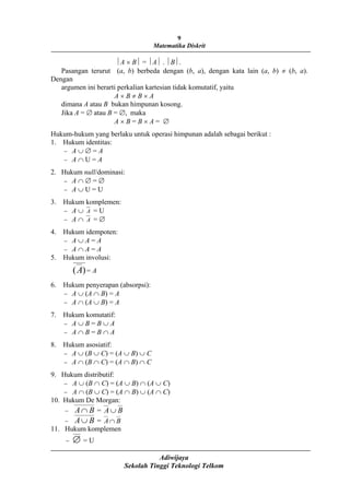 Matematika diskrit adiwijaya | PDF