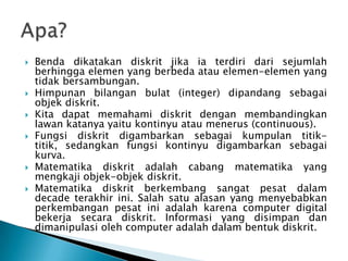 Matematika diskrit pertemuan 1 | PPTX