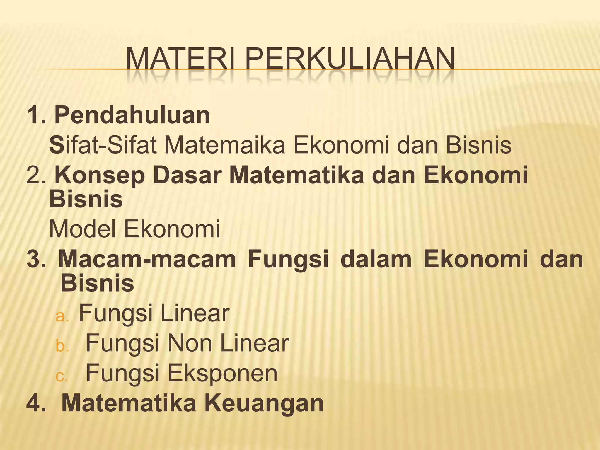 Matematika ekonomi & bisnis | PPTX