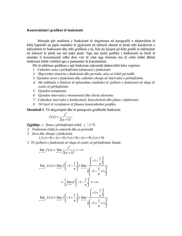 Paraqitja grafike e funksionit fxm | DOC