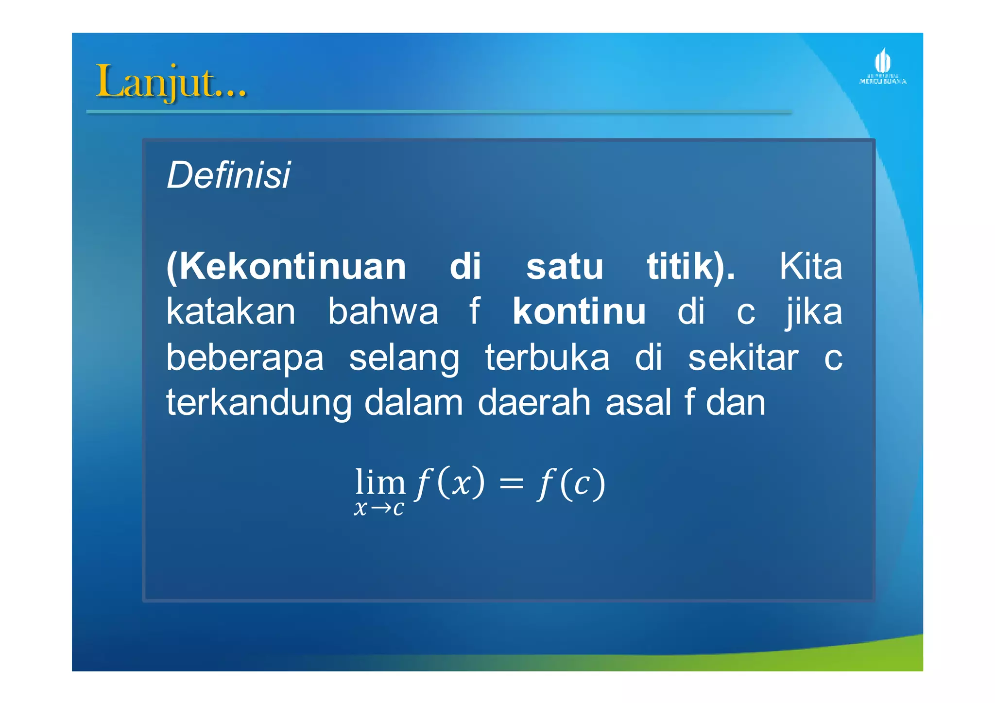 Konsep Limit Fungsi di Satu Titik | PDF