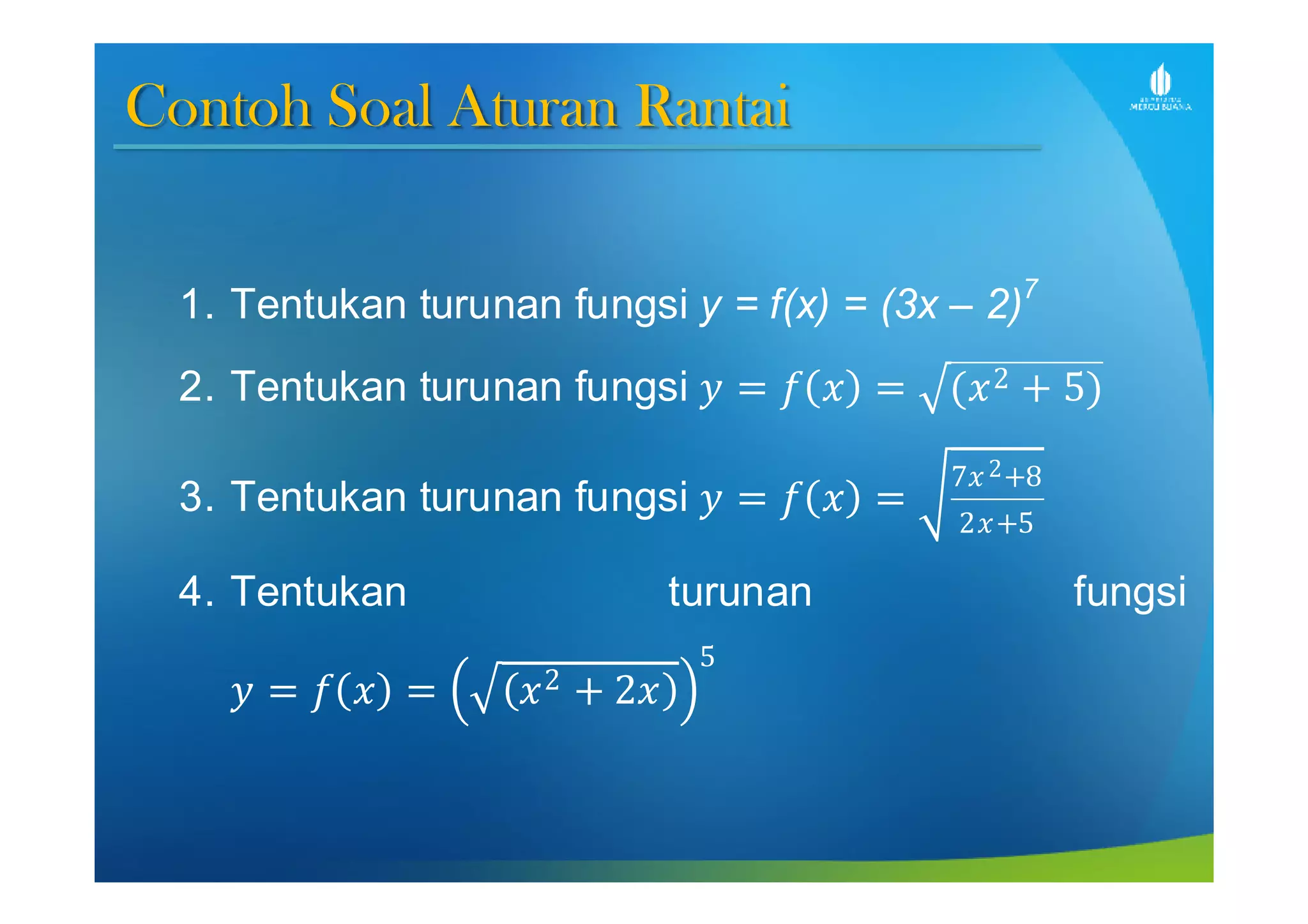 Aturan Rantai Pada Turunan | PDF