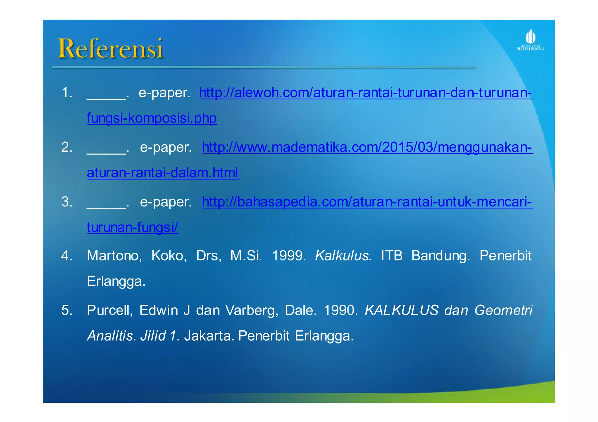 Aturan Rantai Pada Turunan | PDF