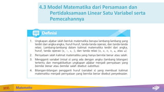 Matematika Kelas 7 Bab 4 Persamaan dan Pertidaksamaan Linear Satu ...