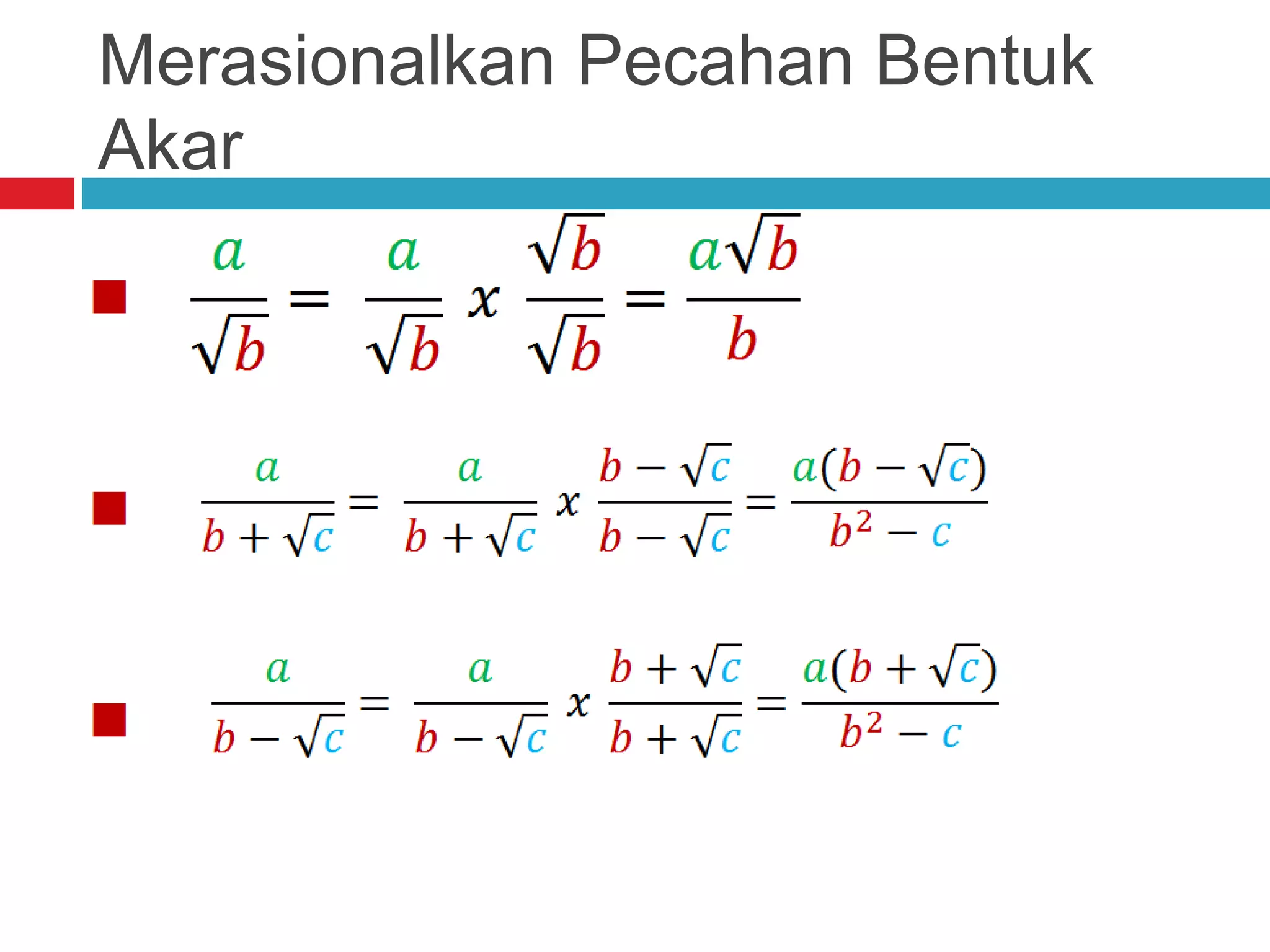 Matematika kelas 9 (Bentuk Akar) | PPTX