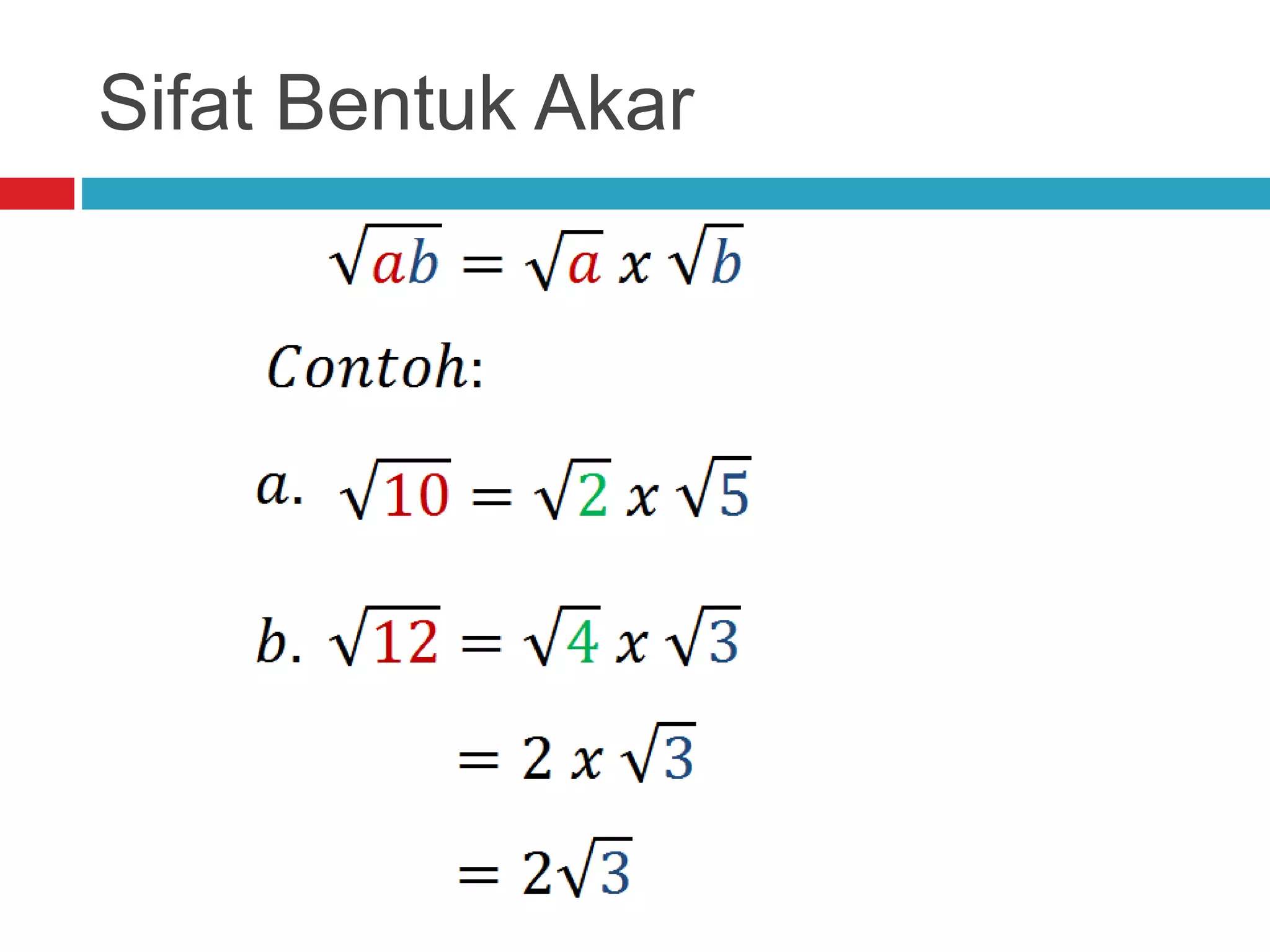 Matematika kelas 9 (Bentuk Akar) | PPTX