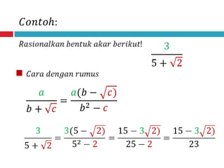Matematika kelas 9 (Bentuk Akar) | PPTX