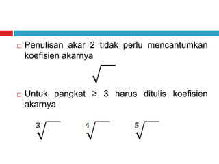 Matematika kelas 9 (Bentuk Akar) | PPTX