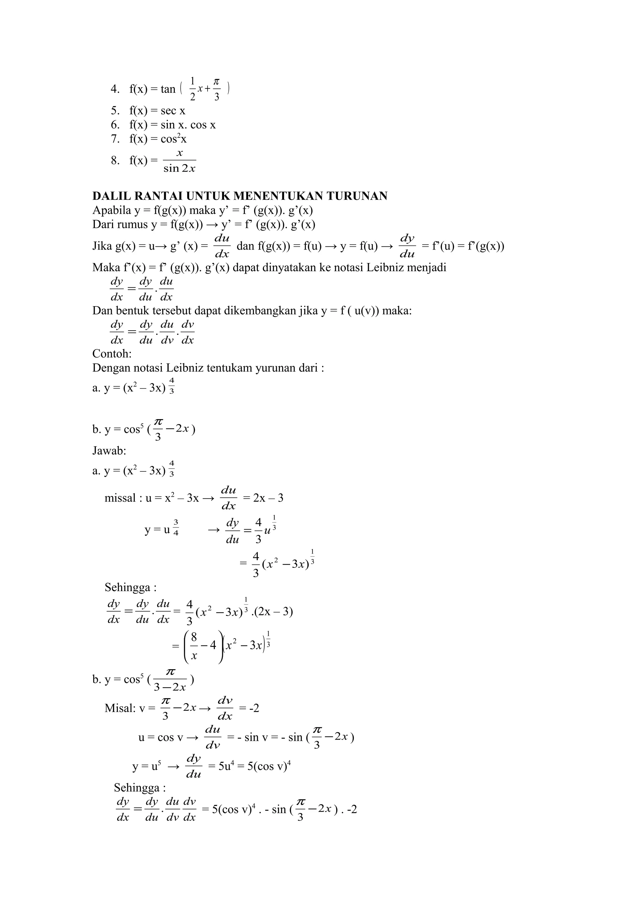 Matematika kelas xi turunan fungsi | DOC