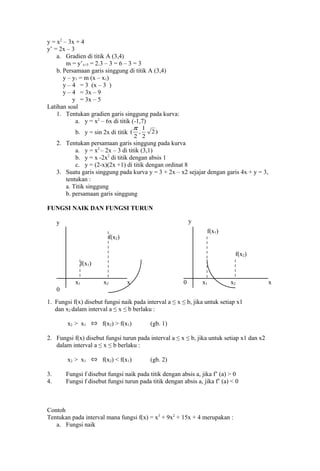 Matematika kelas xi turunan fungsi | PDF
