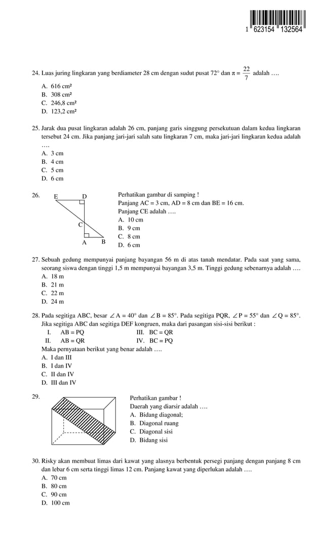 Matematika UN SMP | PDF