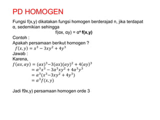 Matematika teknik modul 1 a pd variabel terpisah dan homogen | PDF