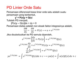 Matematika teknik modul 1 b pd eksak dan linier | PDF