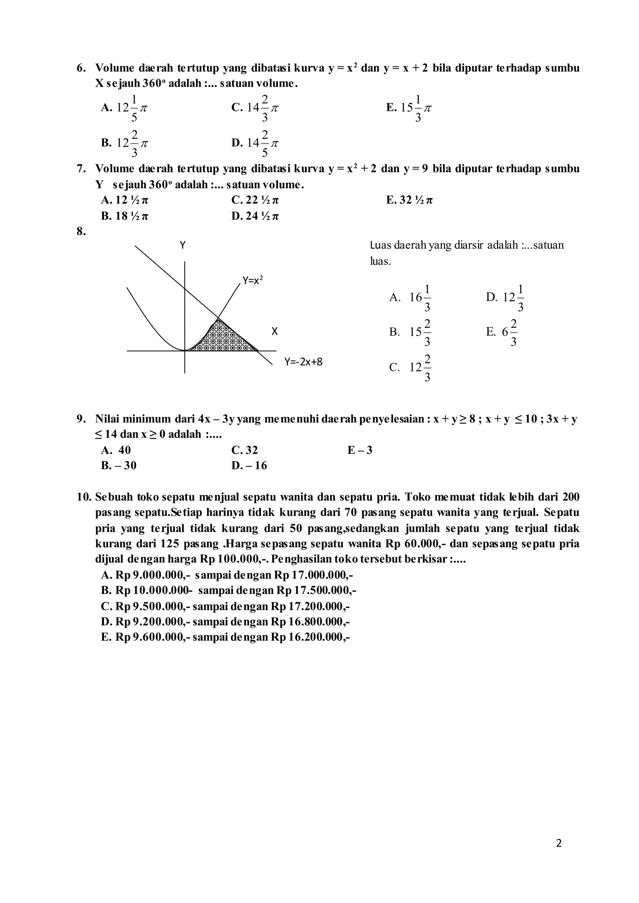 Matematika uas xii ipa | PDF