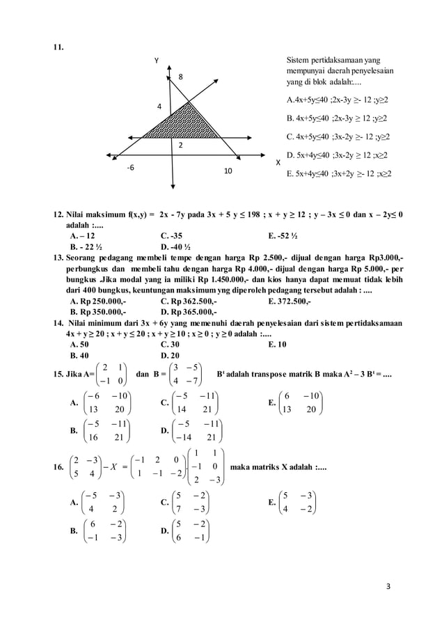 Matematika uas xii ipa | PDF