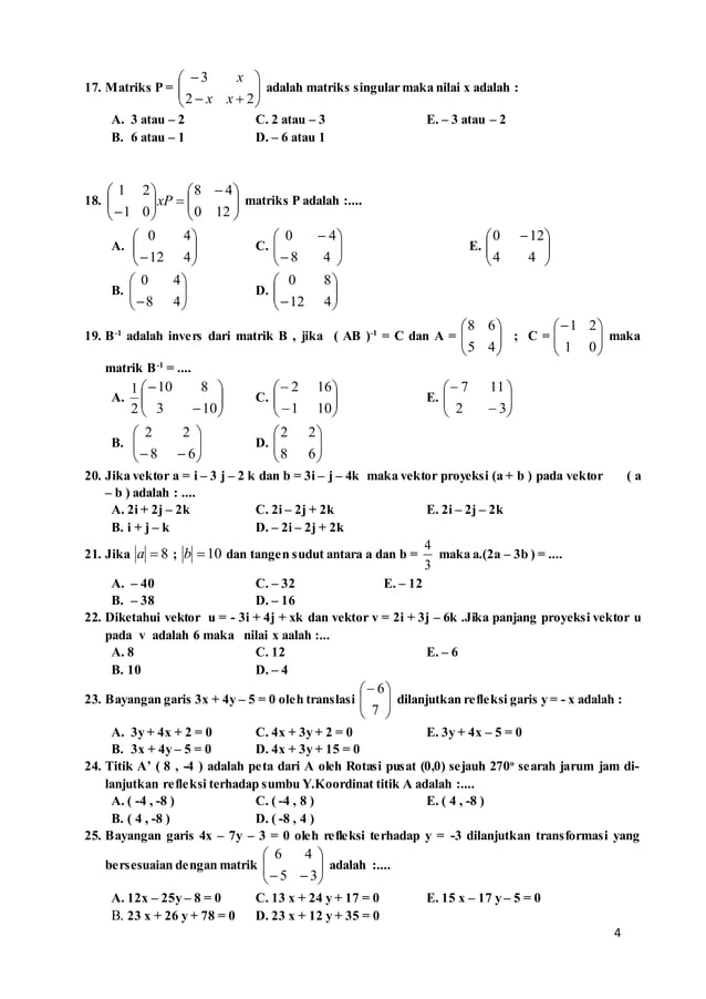 Matematika uas xii ipa | PDF