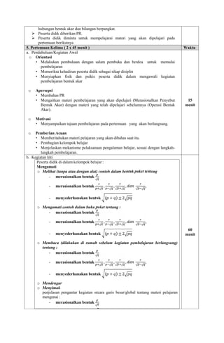 RPP SMA Matematika Wajib Kelas X | PDF