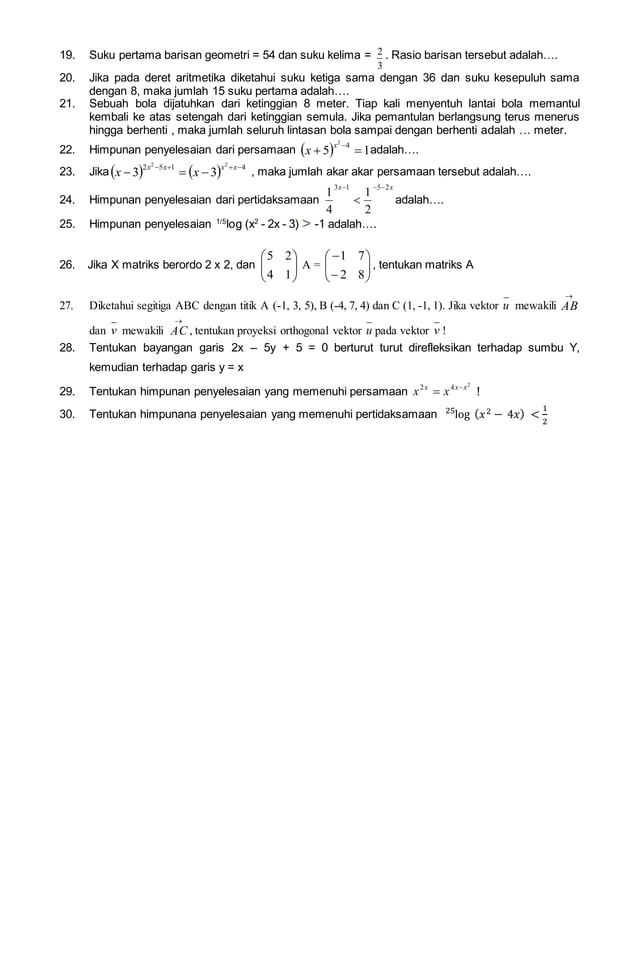 Matematika XII IPA | PDF