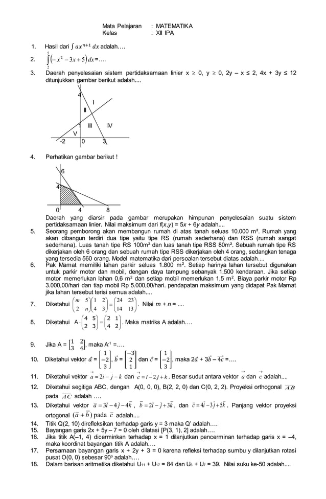 Matematika XII IPA | PDF