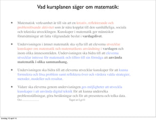 Matematik i vardagen | PDF
