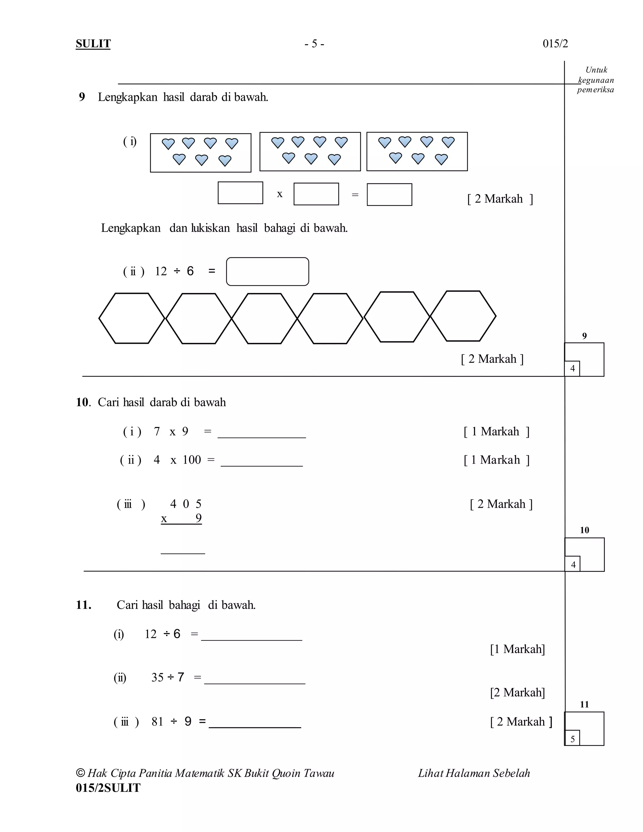 Matematik kertas 2 tahun 3 2017 | DOC