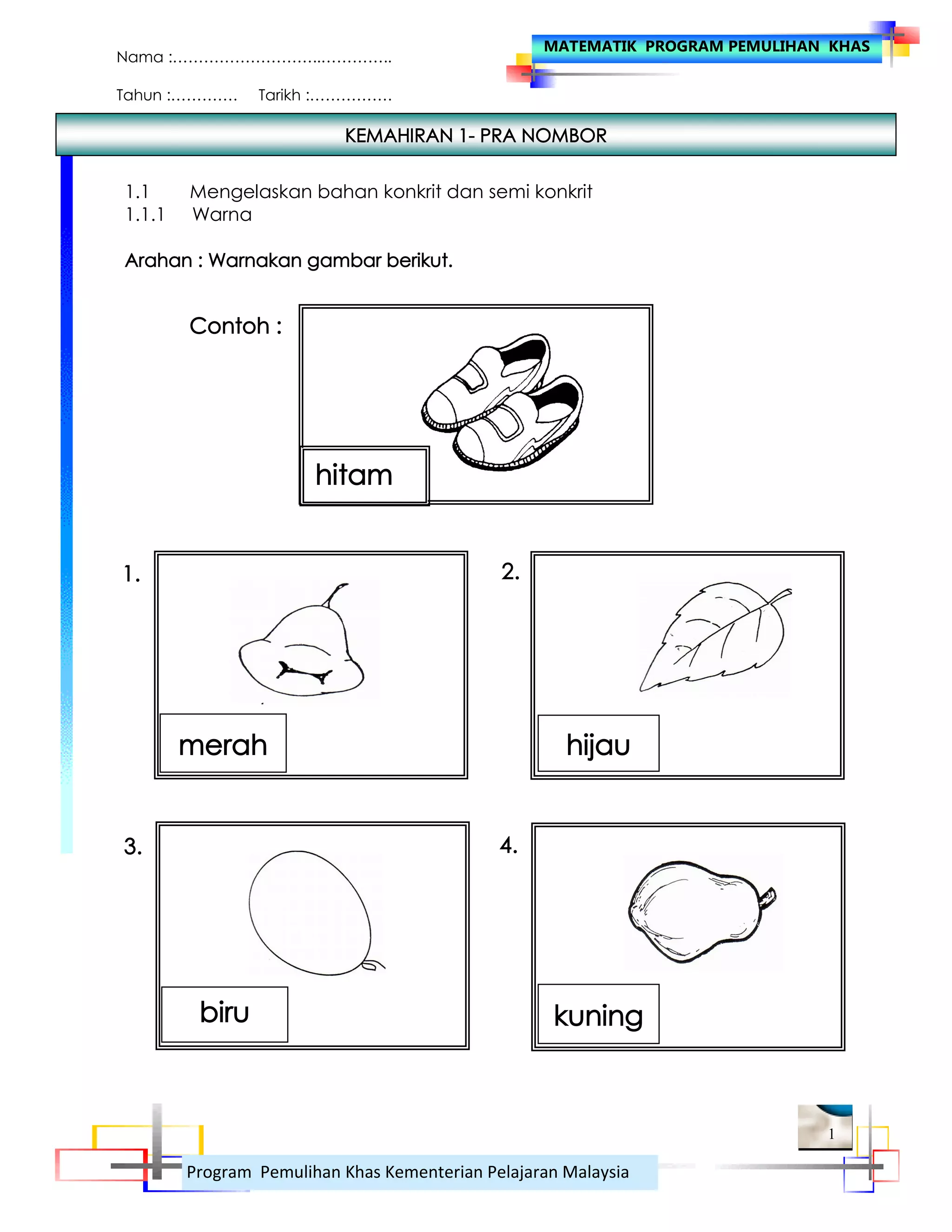 LEMBARAN KERJA MATEMATIK PEMULIHAN KHAS | PDF