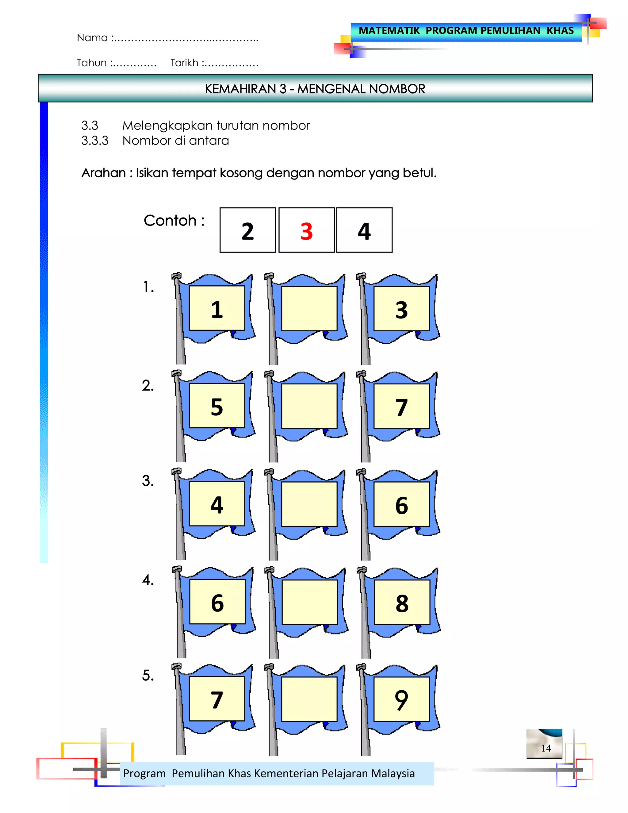 LEMBARAN KERJA MATEMATIK PEMULIHAN KHAS | PDF