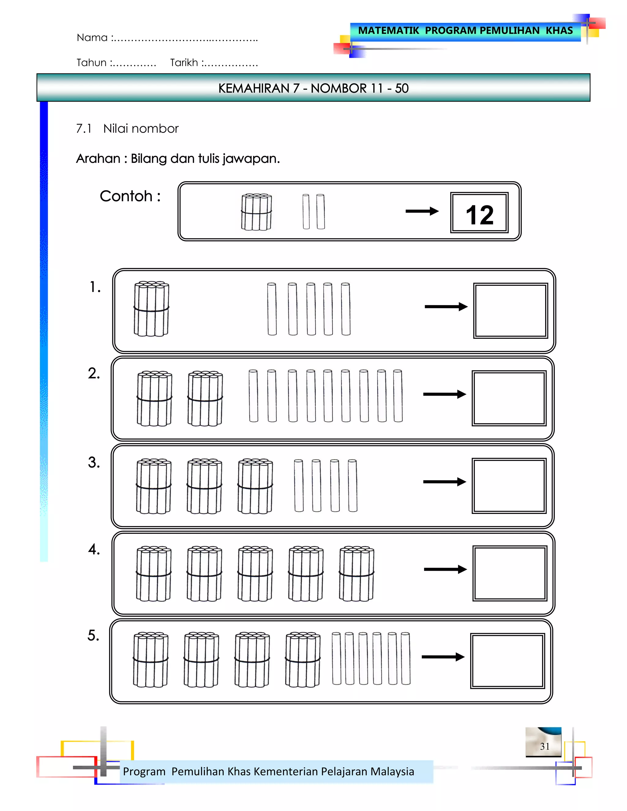 Lembaran Kerja Matematik Pemulihan Khas Pdf
