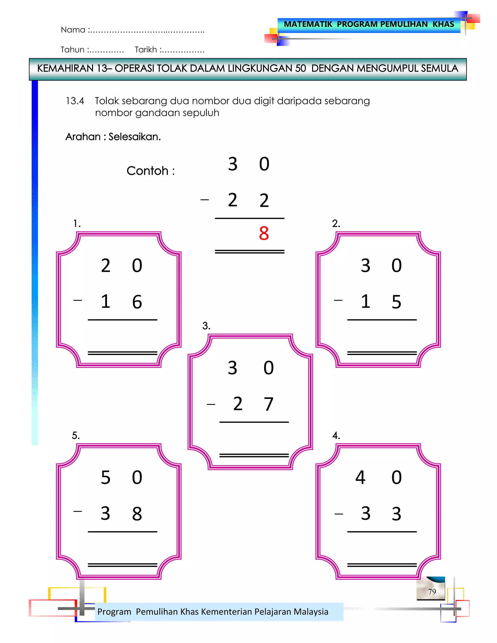 LEMBARAN KERJA MATEMATIK PEMULIHAN KHAS | PDF