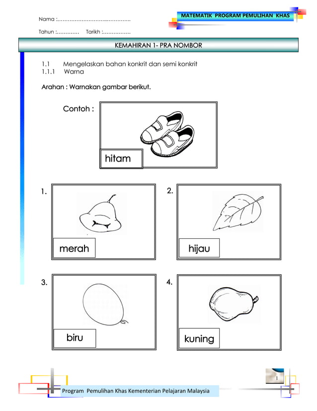 Lembaran Kerja Matematik Pemulihan Khas Pdf