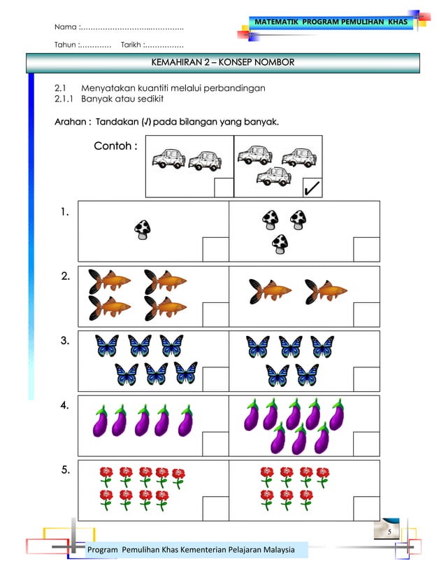 Lembaran Kerja Matematik Pemulihan Khas Pdf