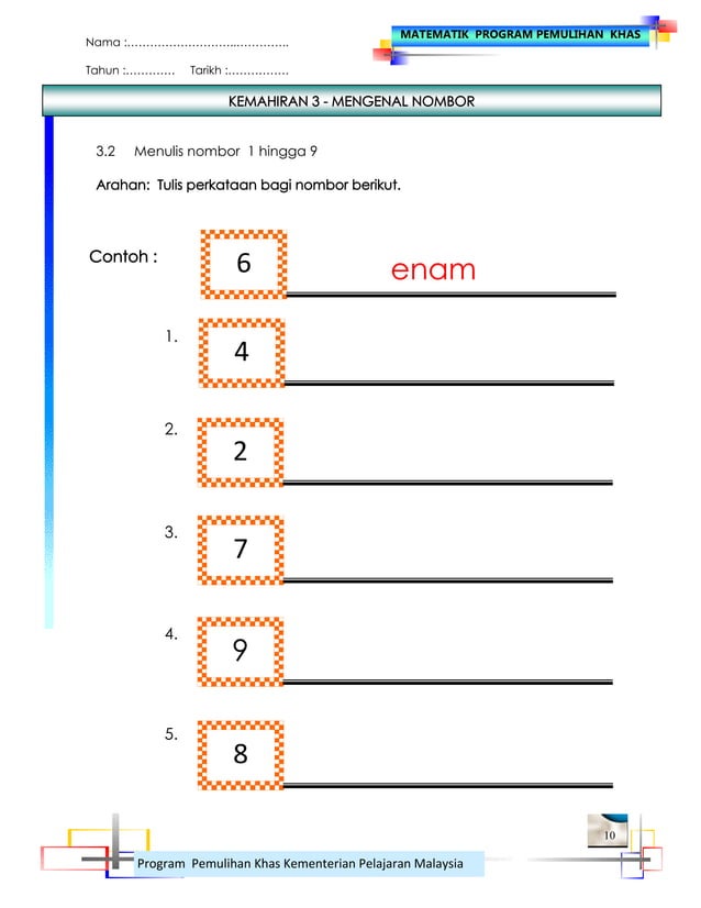 Lembaran Kerja Matematik Pemulihan Khas Pdf