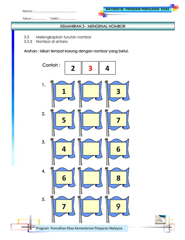Lembaran Kerja Matematik Pemulihan Khas Pdf