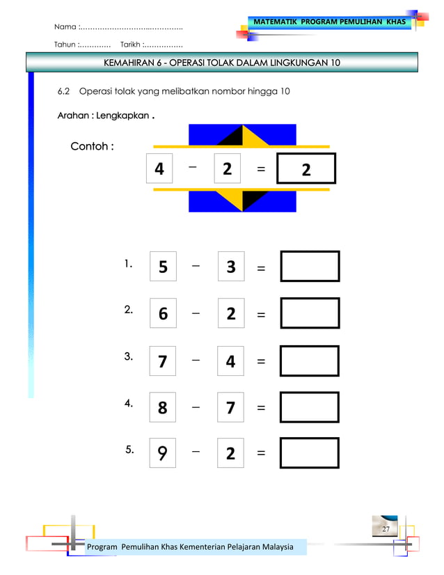 Lembaran Kerja Matematik Pemulihan Khas Pdf