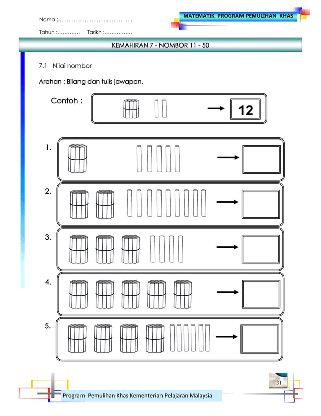 Lembaran Kerja Matematik Pemulihan Khas Pdf