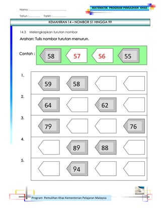 LEMBARAN KERJA MATEMATIK PEMULIHAN KHAS | PDF