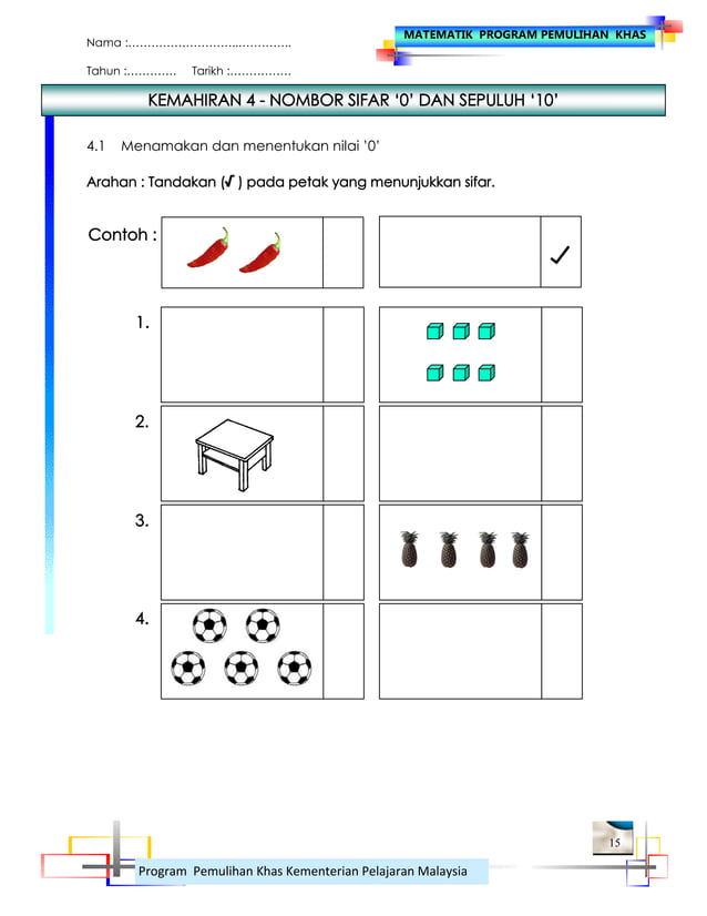Matematik lembaran kerja pemulihan khas 2013 | PDF