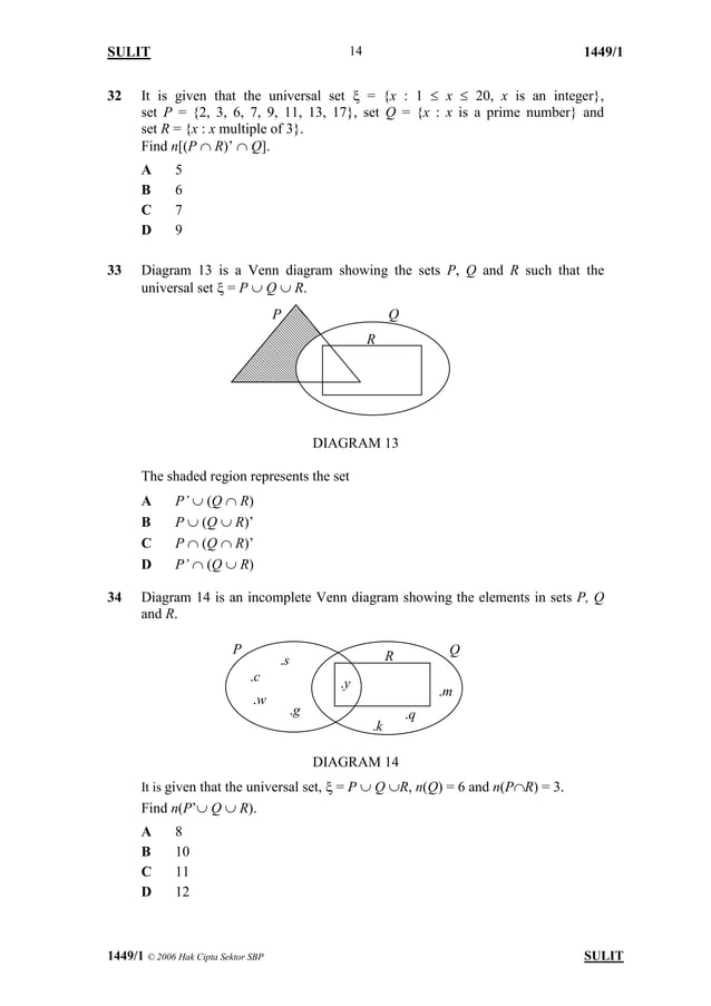 Matematik soalan kertas 1 | PDF