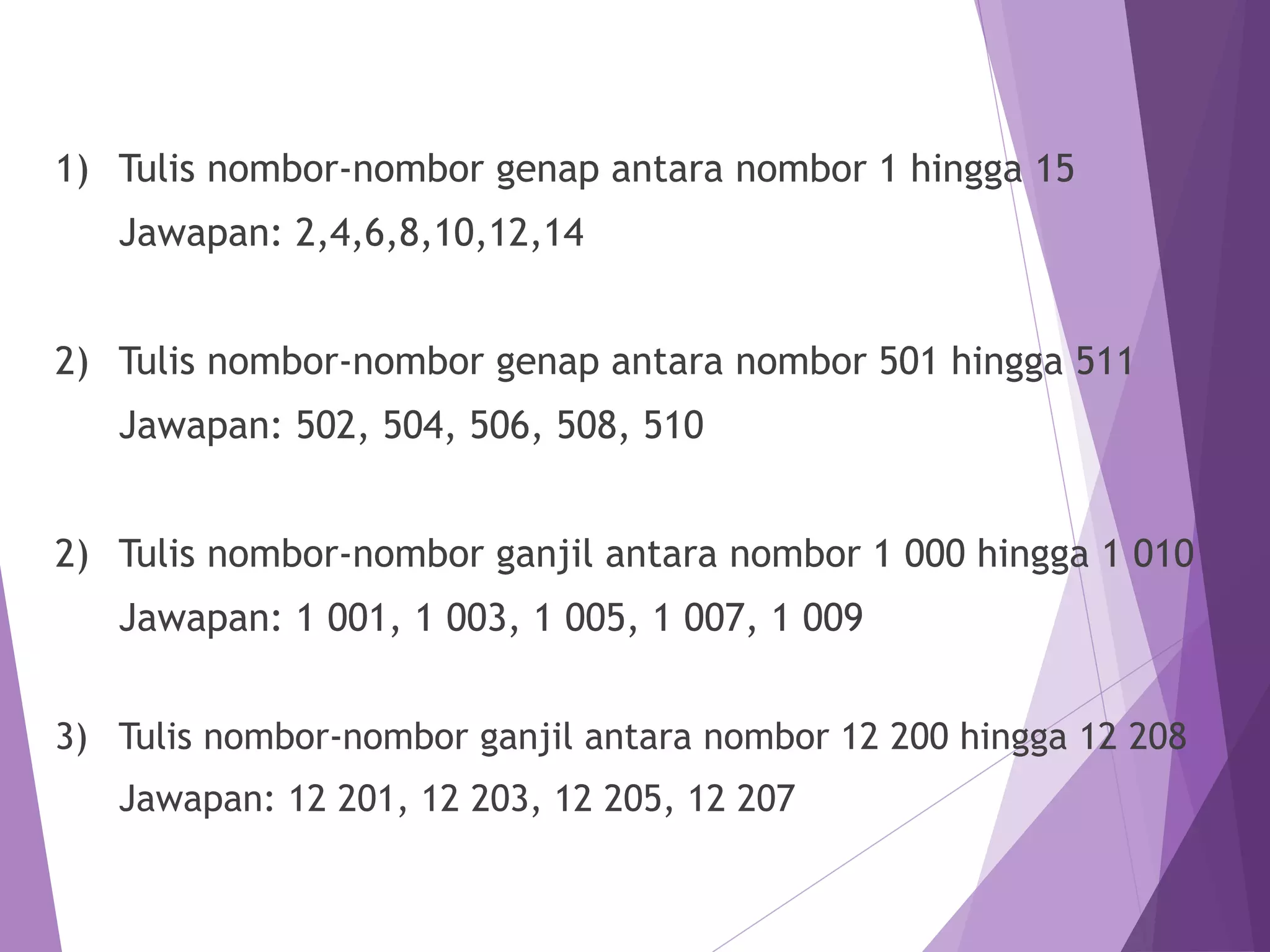 Matematik tahun 4 - nombor genap & nombor ganjil, pola nombor | PPTX