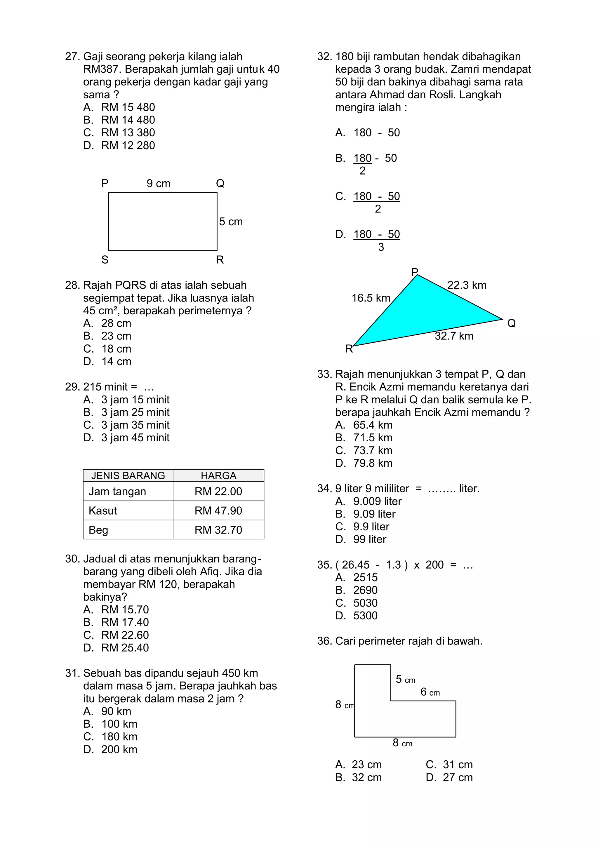 Matematik tahun5 | PDF