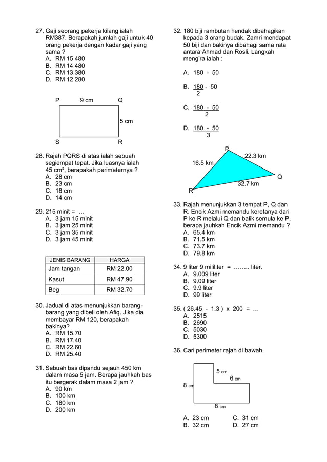 Matematik tahun5 | PDF