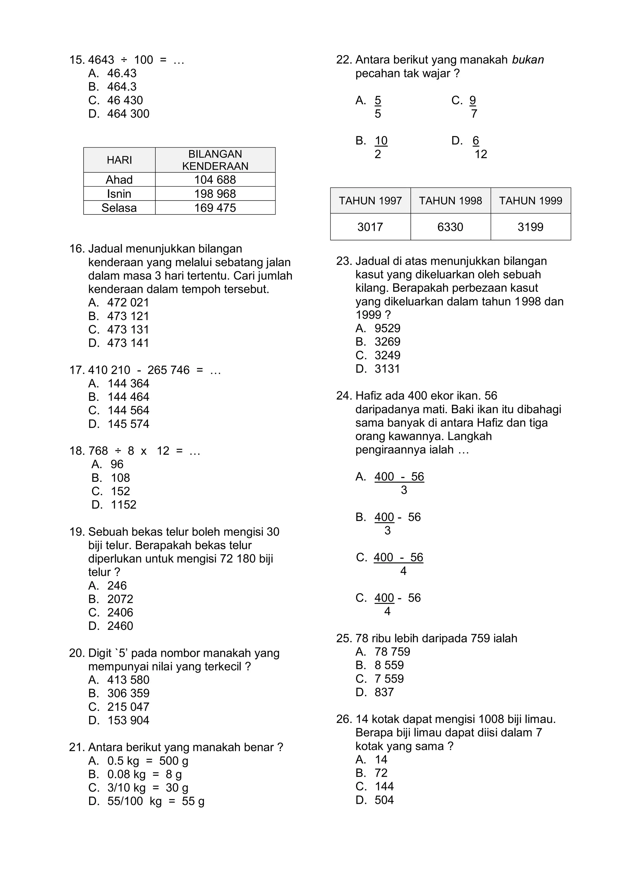 Matematik tahun5 | PDF