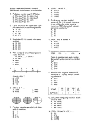 Matematik tahun5 | PDF