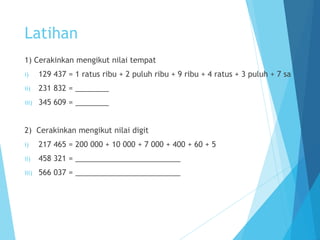 Matematik tahun 5 - Nilai Nombor | PPTX