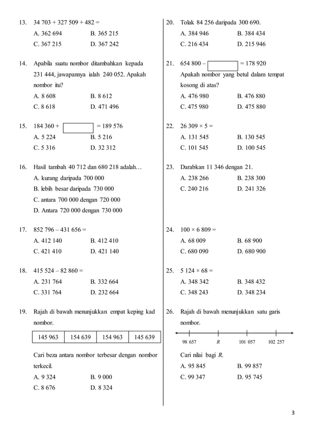 UJIAN SUMATIF 1 MATEMATIK TAHUN 5 2016 | DOCX