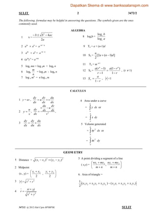 Matematik tambahan kertas 2 | PDF