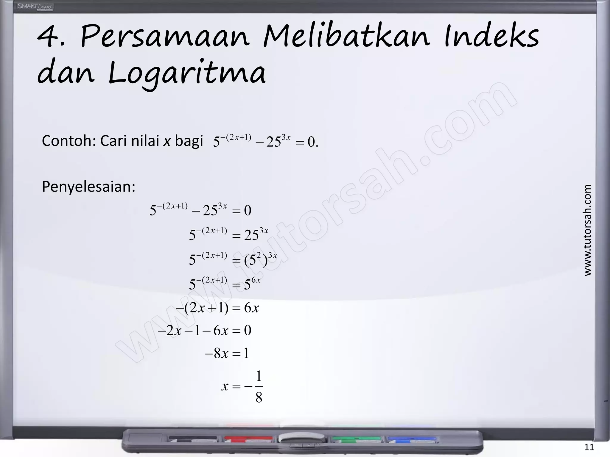 Matematik tambahan spm tingkatan 4 indeks dan logaritma {add math form ...