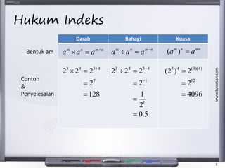 Matematik tambahan spm tingkatan 4 indeks dan logaritma {add math form ...