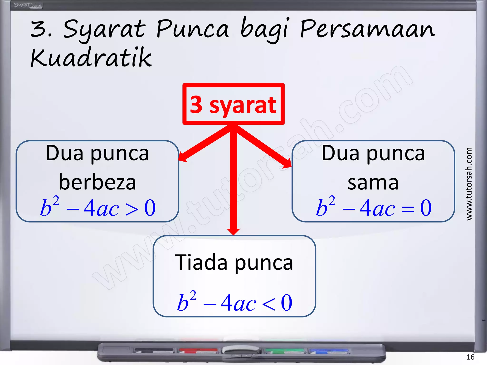Matematik tambahan tingkatan 4 persamaan kuadratik {add math form 4 ...