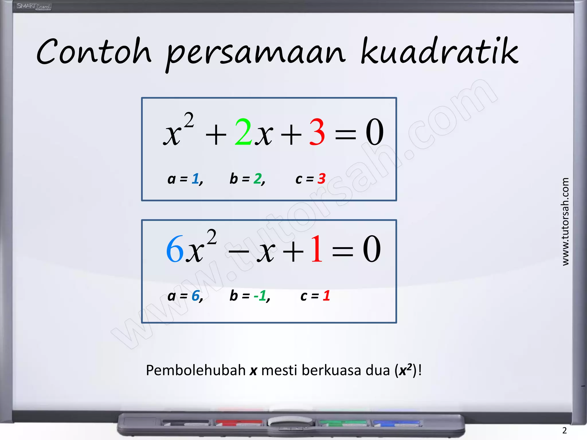 Matematik tambahan tingkatan 4 persamaan kuadratik {add math form 4 ...